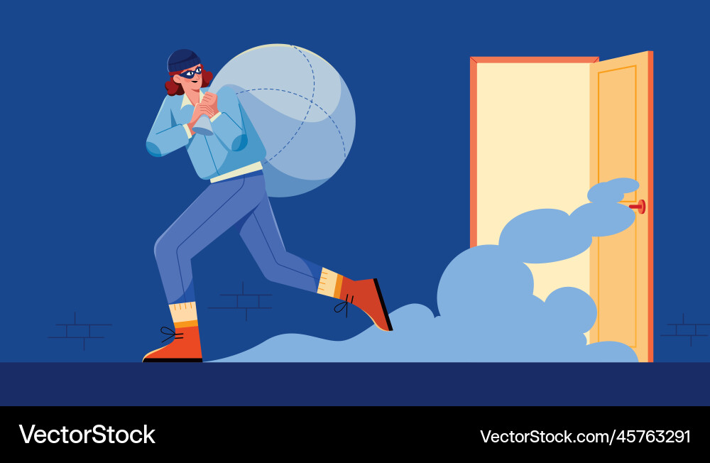 Thief at work Royalty Free Vector Image - VectorStock