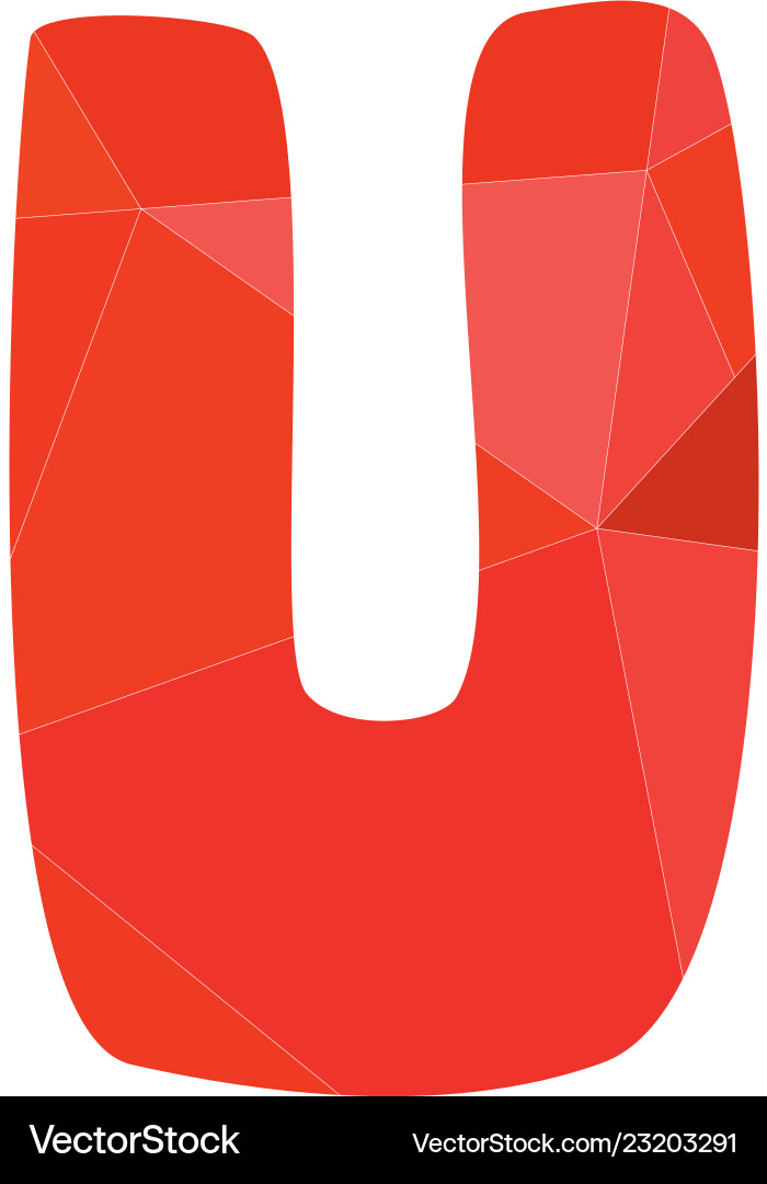 U red alphabet letter isolated on white background