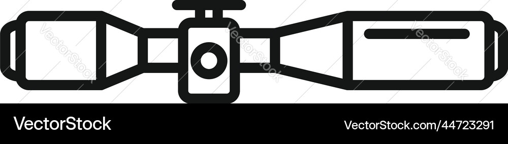 Weapon sight icon outline rifle cross Royalty Free Vector