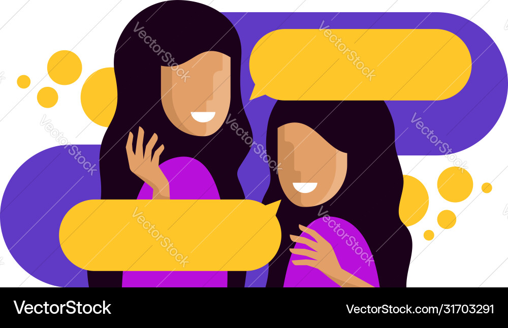 Women talking or chatting Royalty Free Vector Image