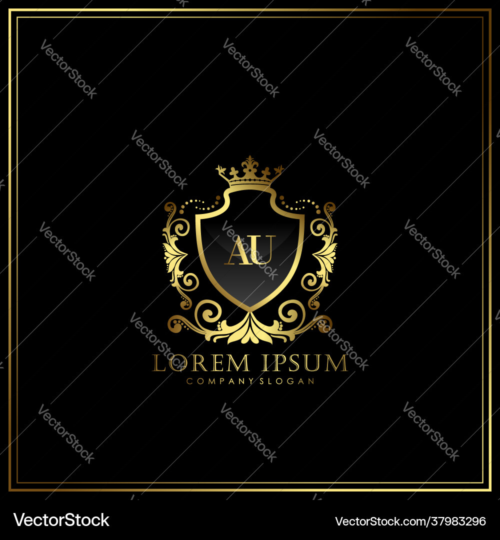 Au initial letter luxury logo template in art Vector Image