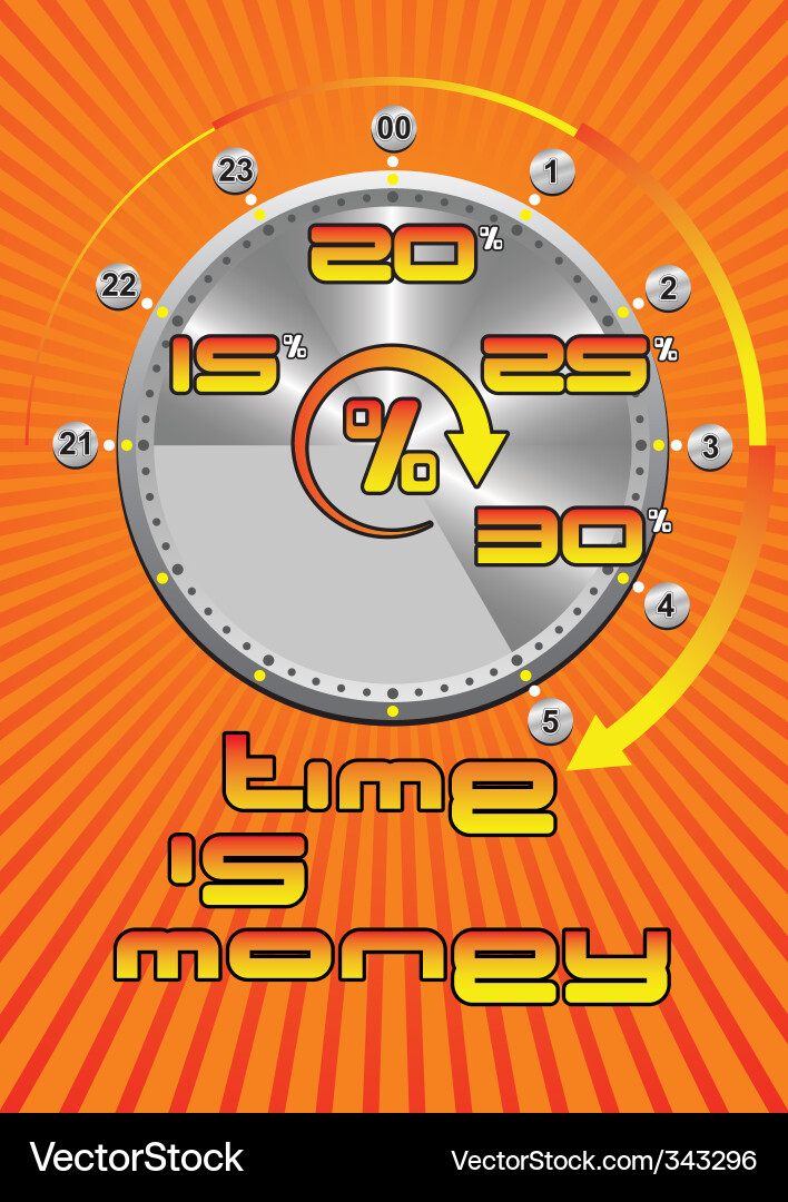 Concept of time is money Royalty Free Vector Image
