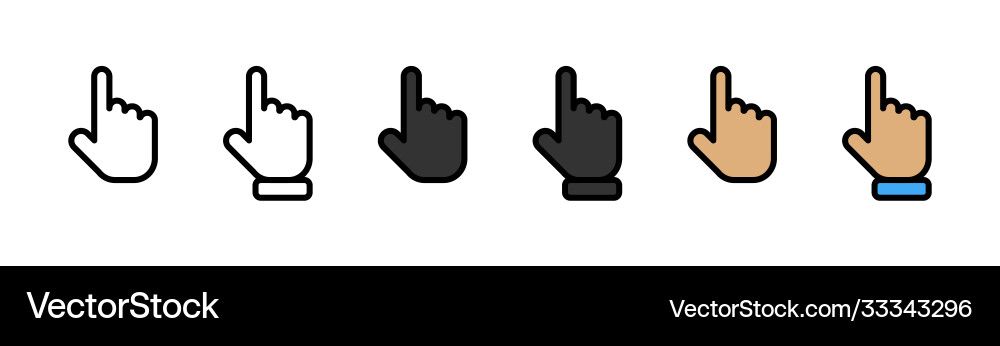 Cursor hands click clicking hand Royalty Free Vector Image