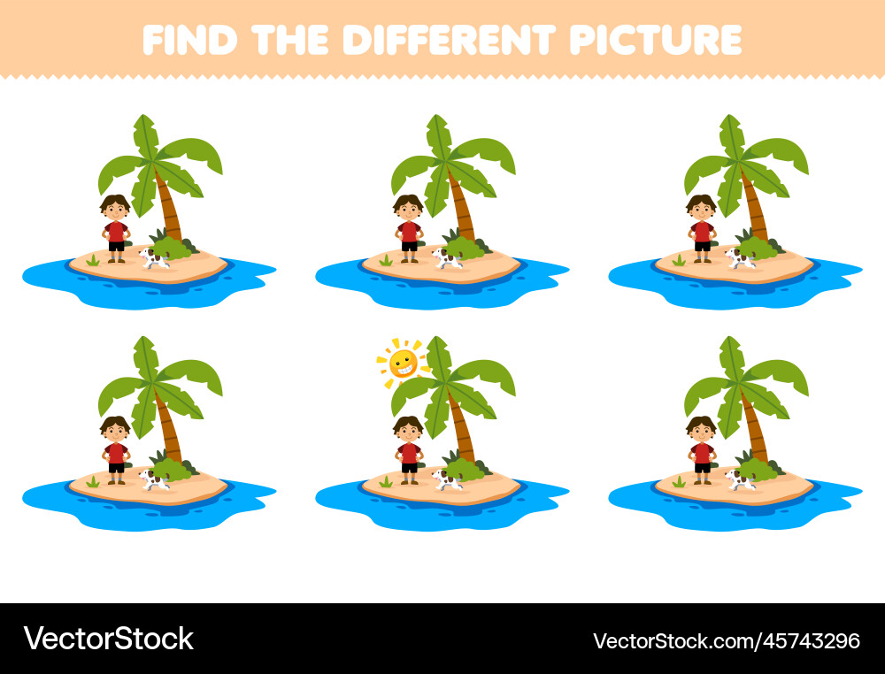Education game for children find the different Vector Image