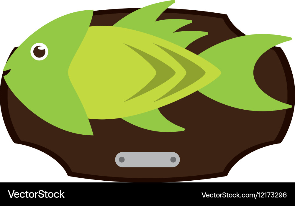 Fish animal cartoon over table design Royalty Free Vector