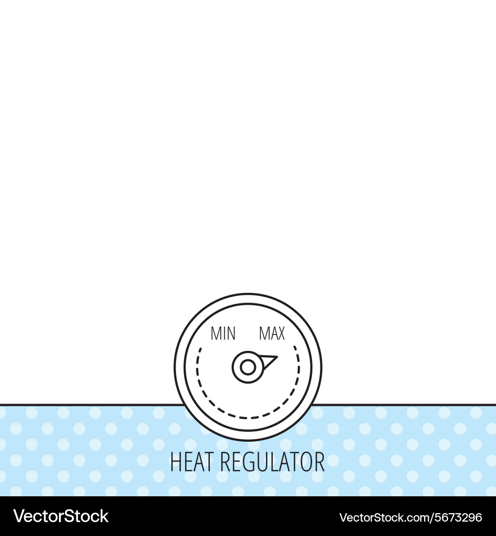 Heat regulator icon radiator thermometer sign Vector Image