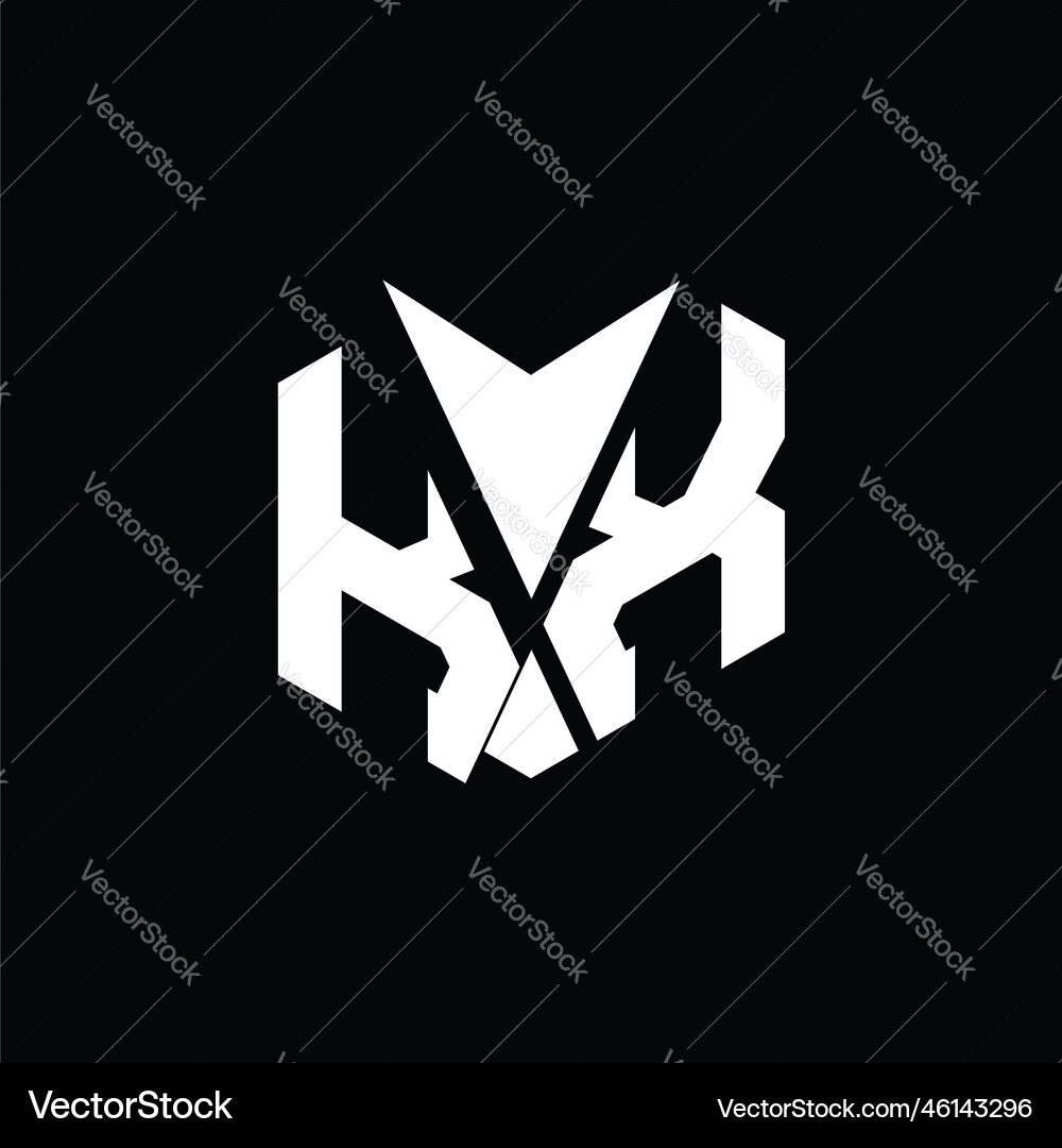 Kx logo monogram abstract hexagon images design Vector Image