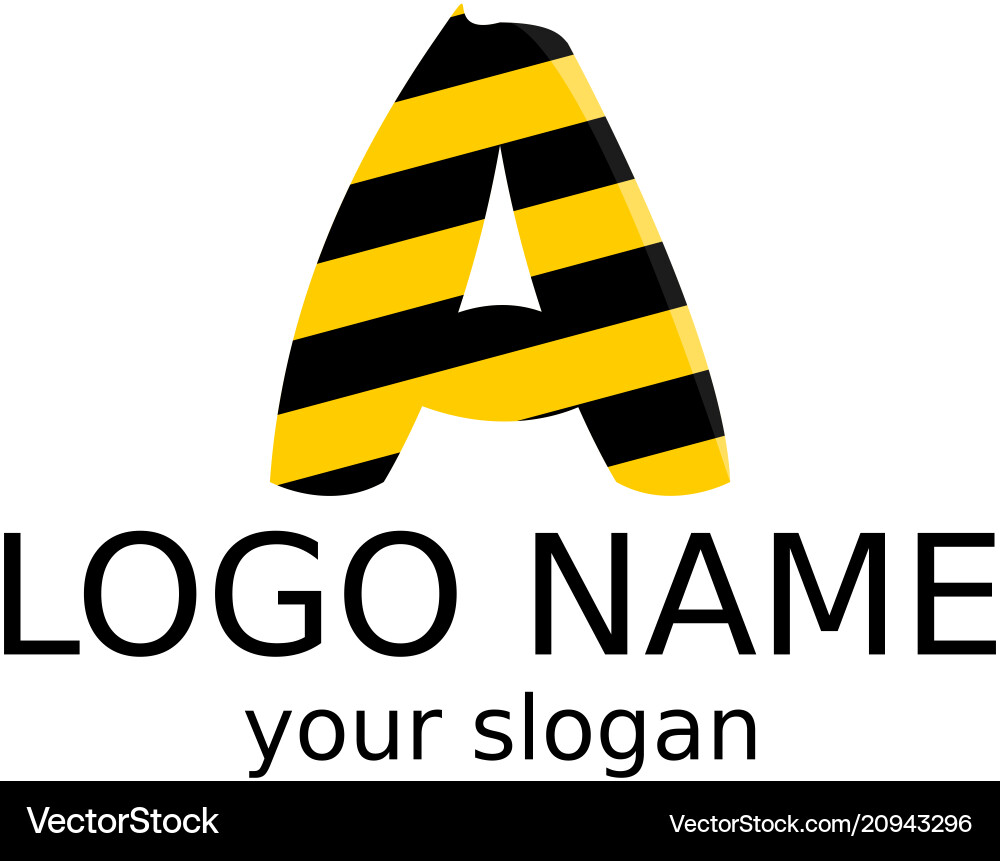 Letter a is black and yellow abstract logo Vector Image
