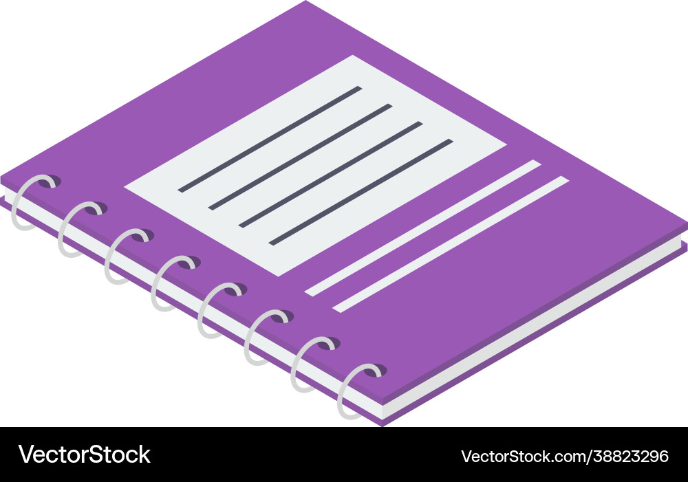 Notebook isometric Royalty Free Vector Image - VectorStock