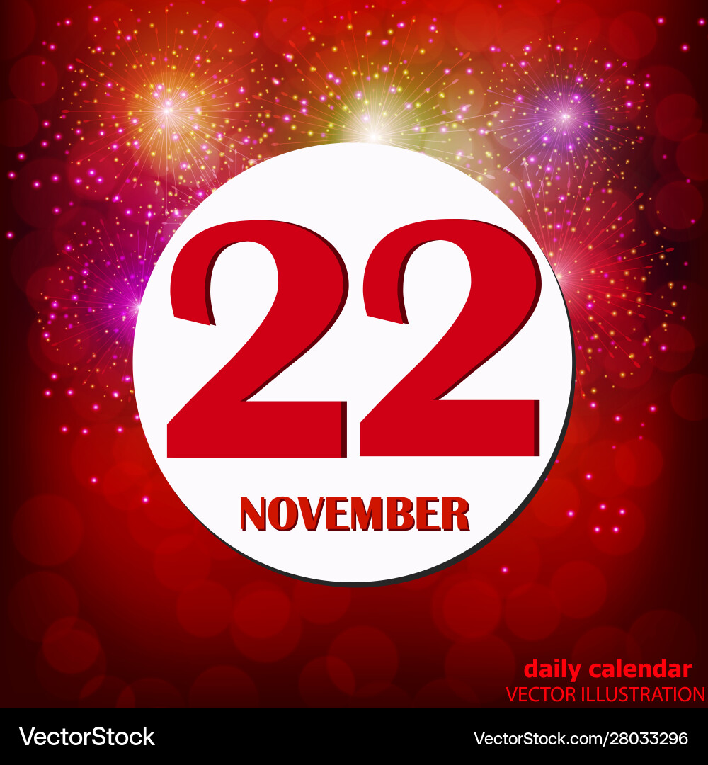 November 22 icon for planning important day Vector Image
