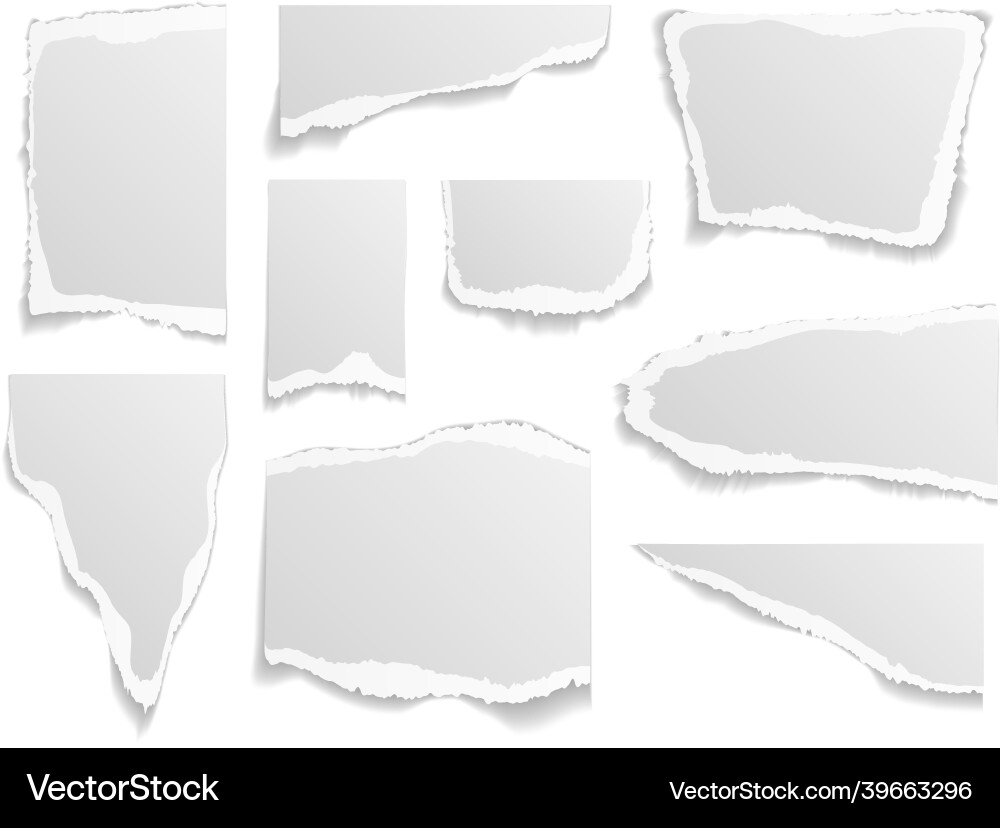 Paper torn shapes of papers scraps different Vector Image