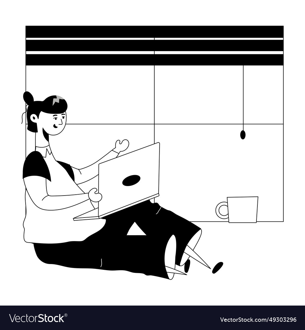 Remote worker Royalty Free Vector Image - VectorStock