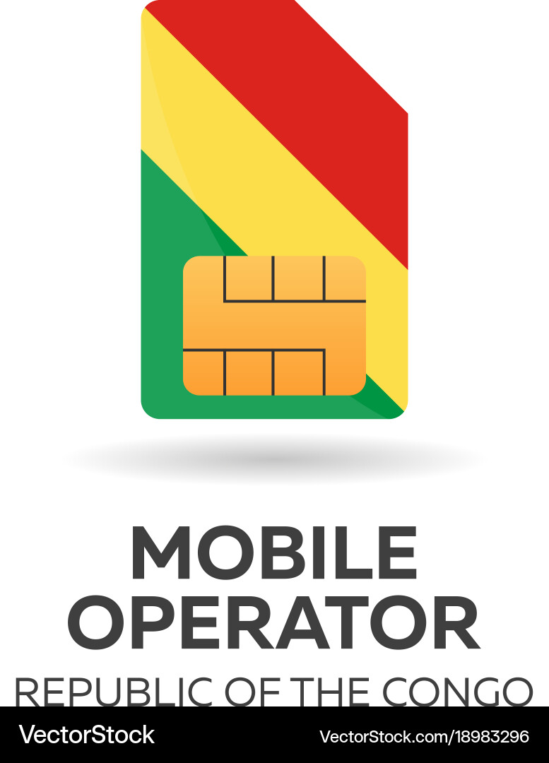 Republic of the congo mobile operator sim card Vector Image