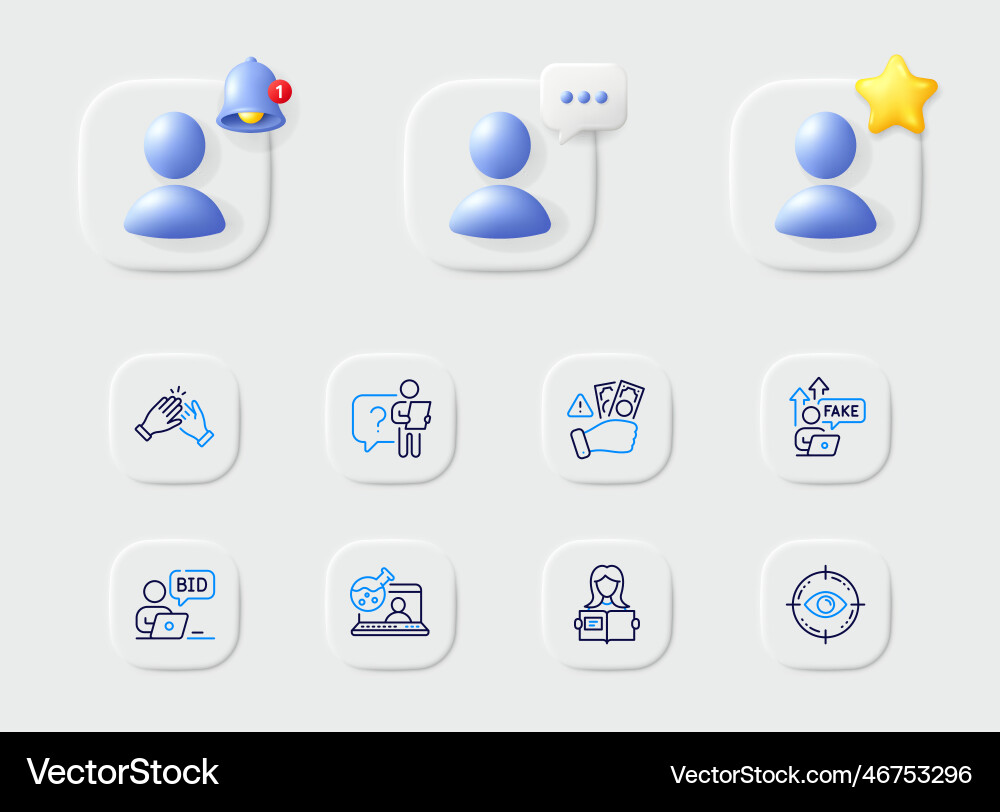 Search employee fake internet and clapping hands Vector Image