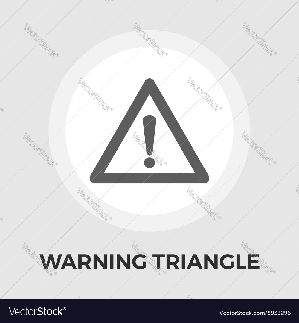 Warning triangle flat icon Royalty Free Vector Image