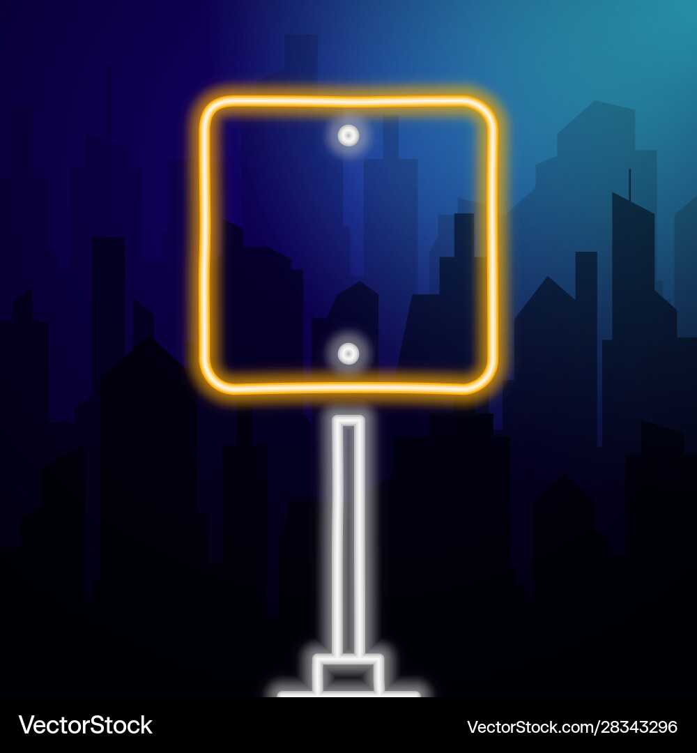 Yellow square road sign on a background landscape Vector Image