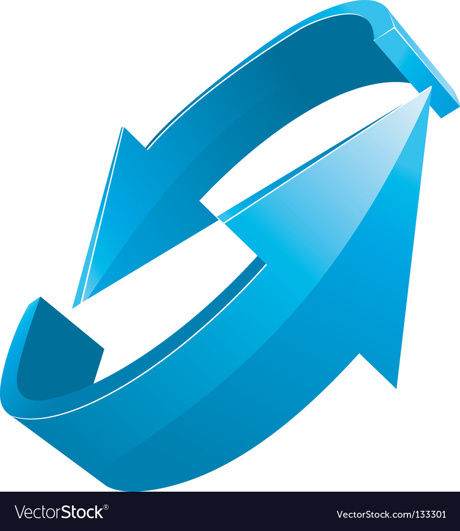 3d blue arrows Royalty Free Vector Image - VectorStock