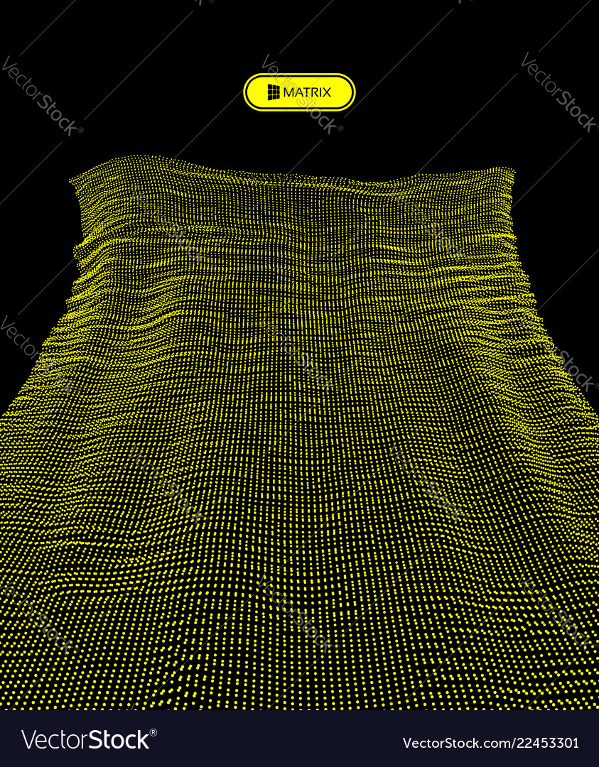 Array with dynamic particles 3d futuristic Vector Image