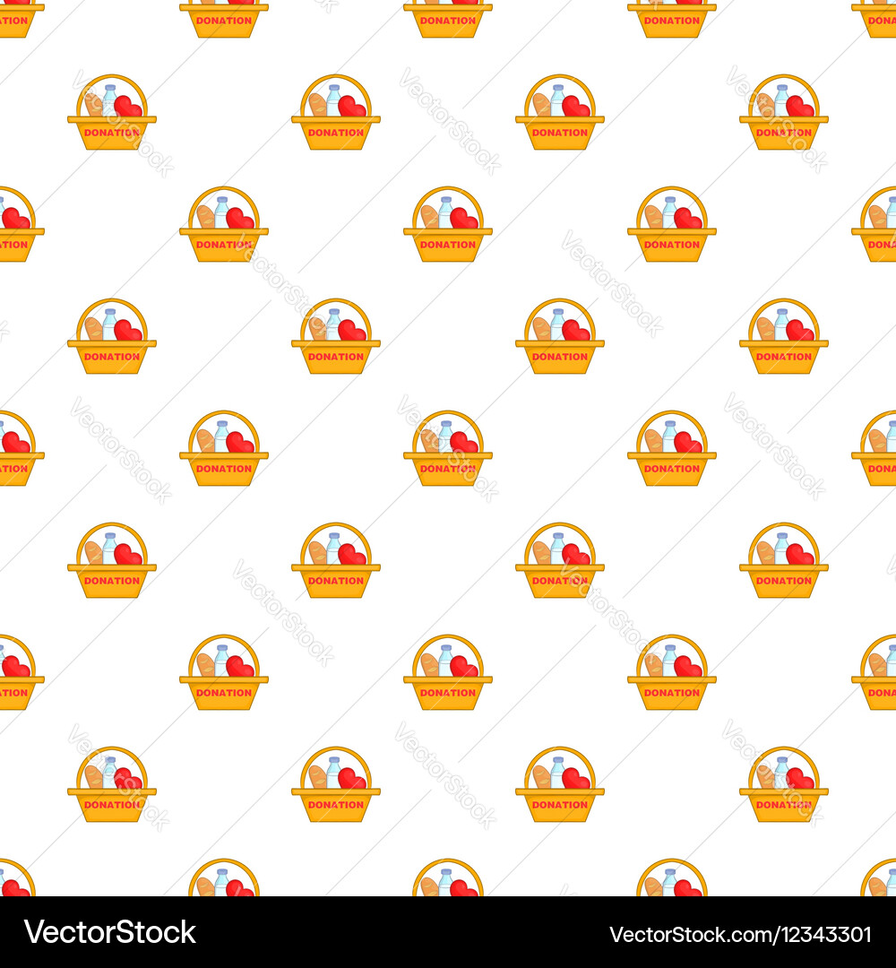 Basket of food for donations pattern Royalty Free Vector