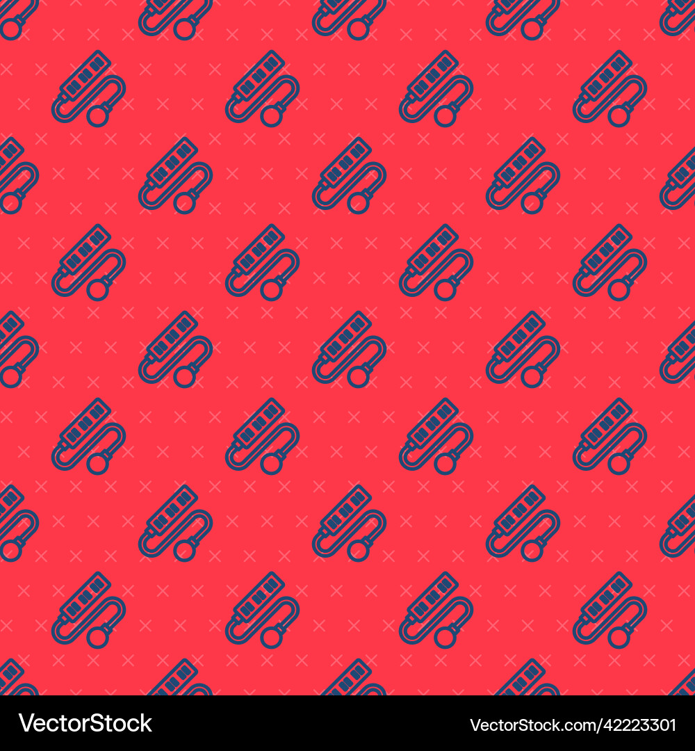 Blue line electric extension cord icon isolated Vector Image
