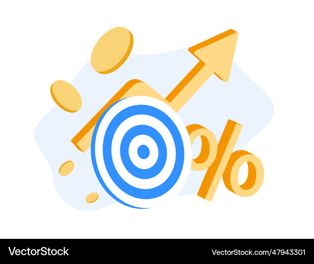 Business success - moving towards the target Vector Image