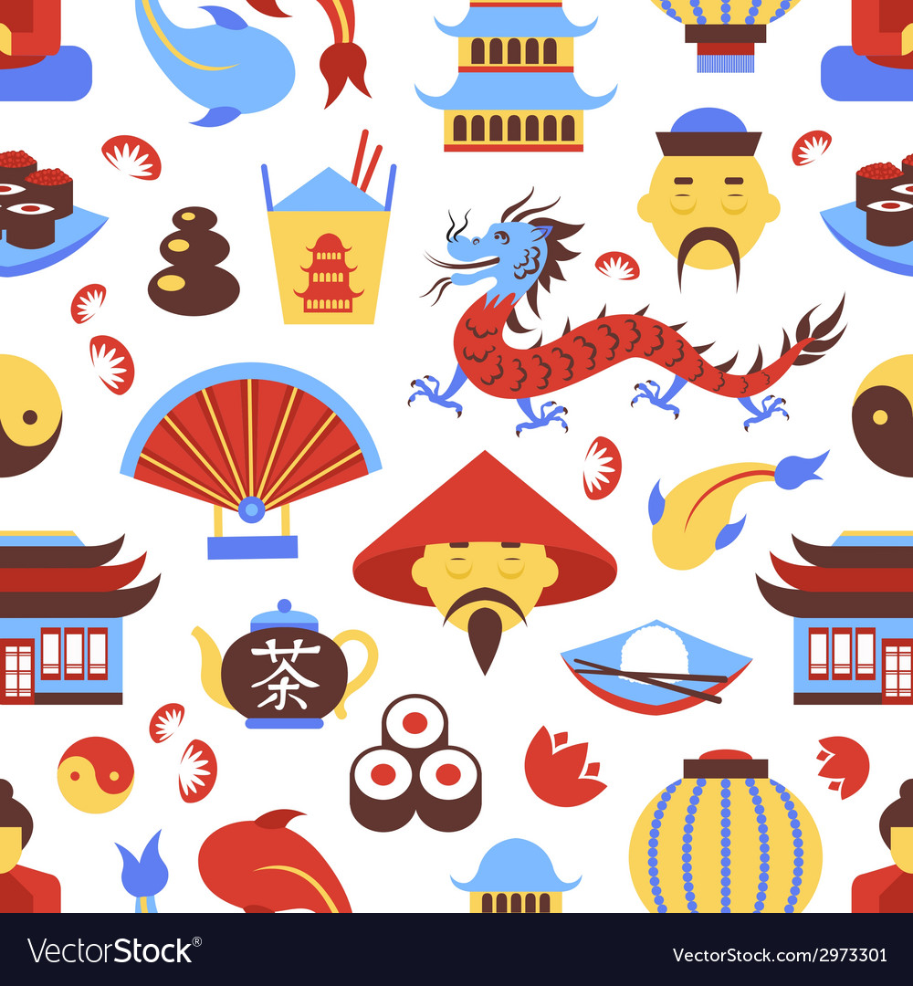 China seamless pattern Royalty Free Vector Image