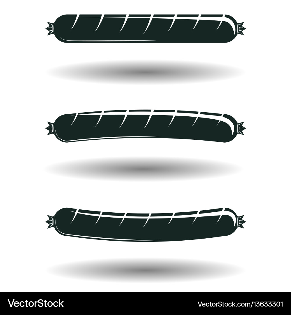 Grilled sausage signs Royalty Free Vector Image