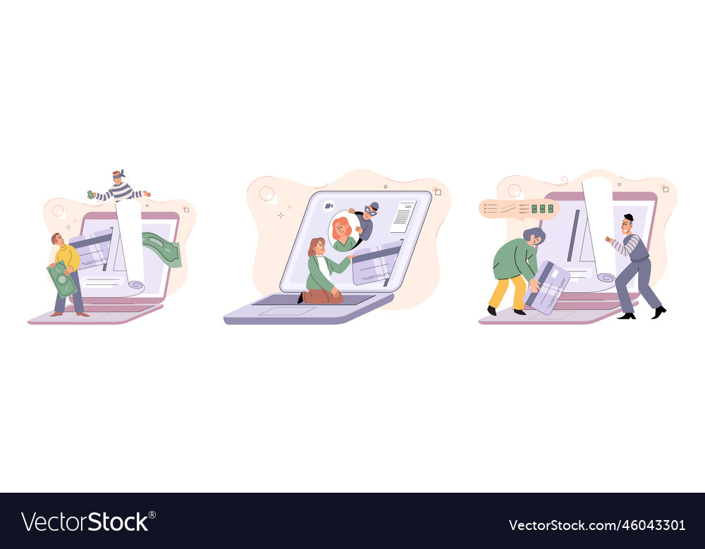 Hacker activity big set hacking computer Vector Image