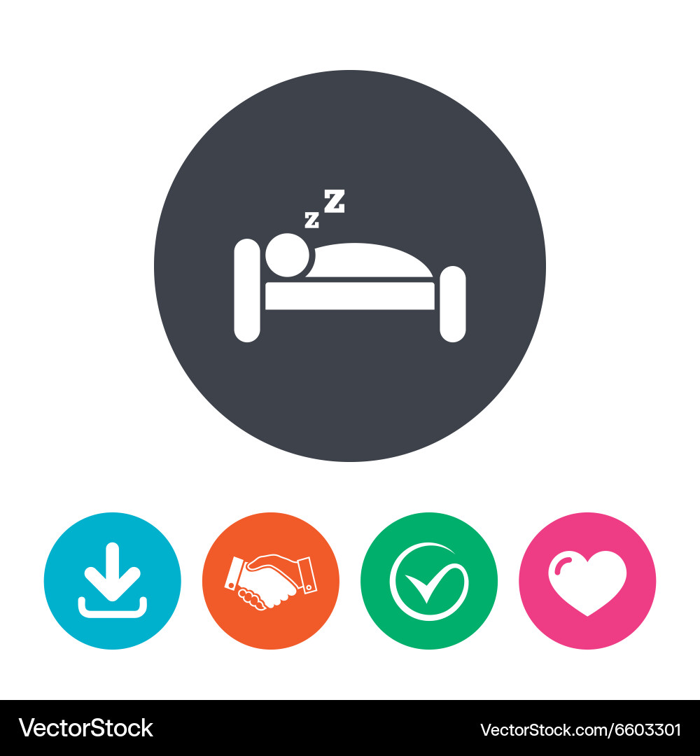 Hotel sign icon rest place sleeper symbol Vector Image