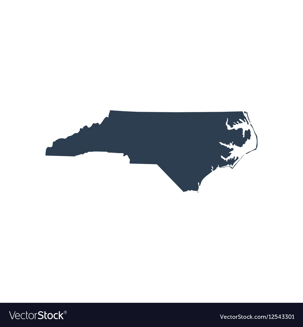 Map Of The Us State North Carolina Royalty Free Vector Image