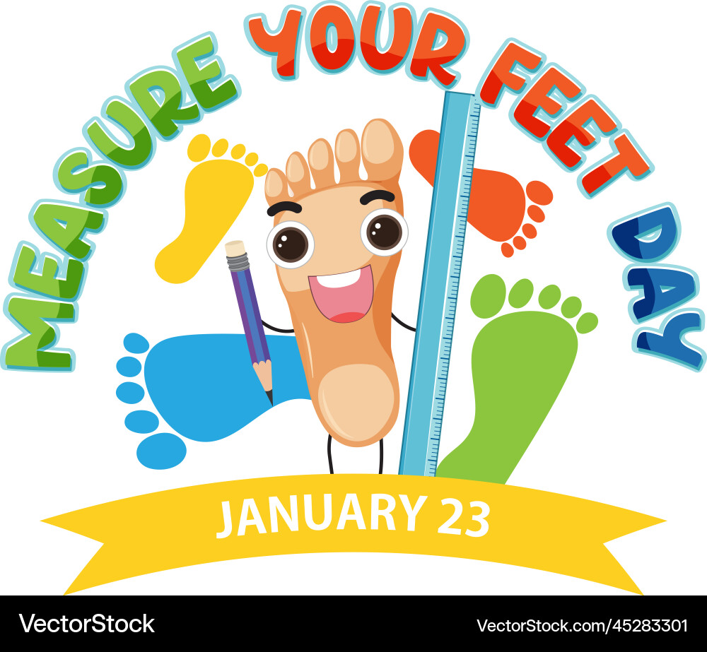 Measure your feet day banner design Royalty Free Vector
