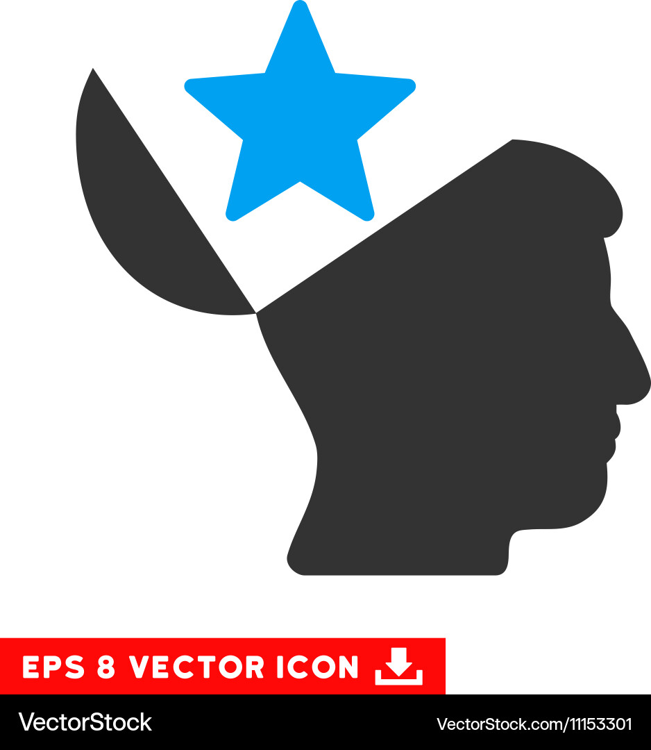 Open head star eps icon Royalty Free Vector Image
