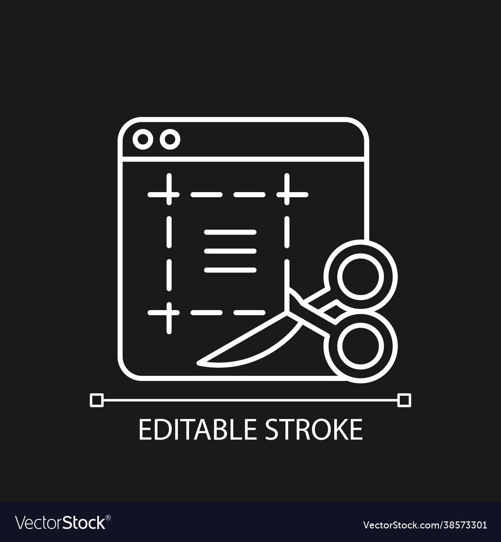 Screen sampling white linear icon for dark theme Vector Image