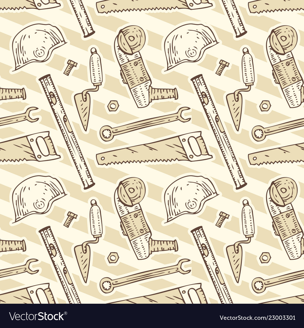 Seamless pattern with tools Royalty Free Vector Image