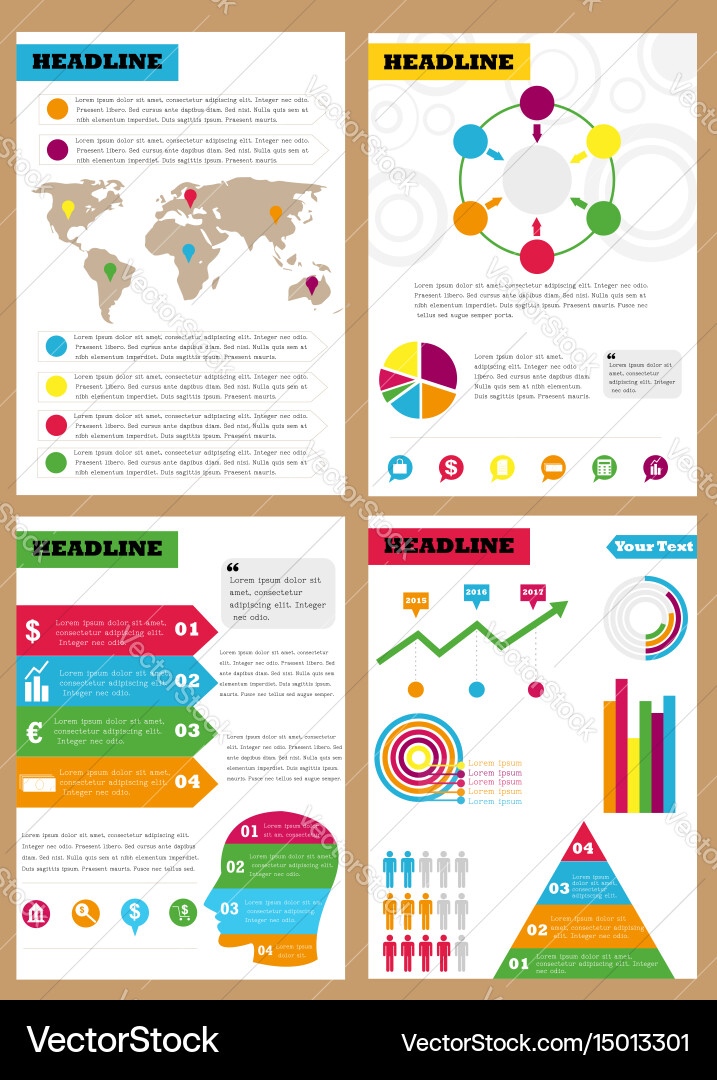 Set of infographic leaflets prospects can Vector Image