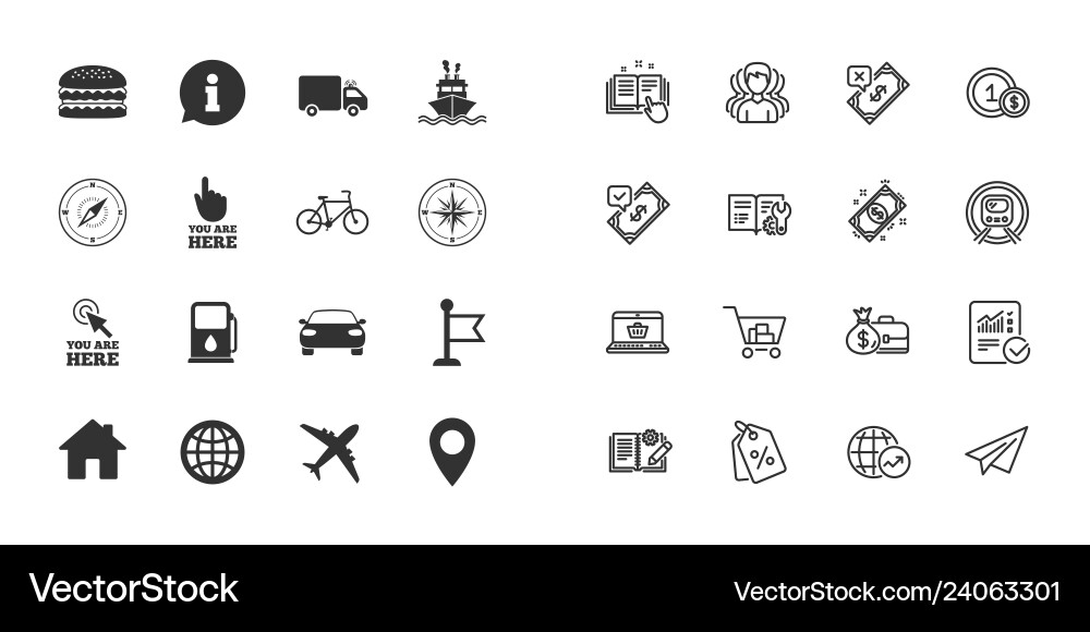 Set of navigation and gps icons Royalty Free Vector Image