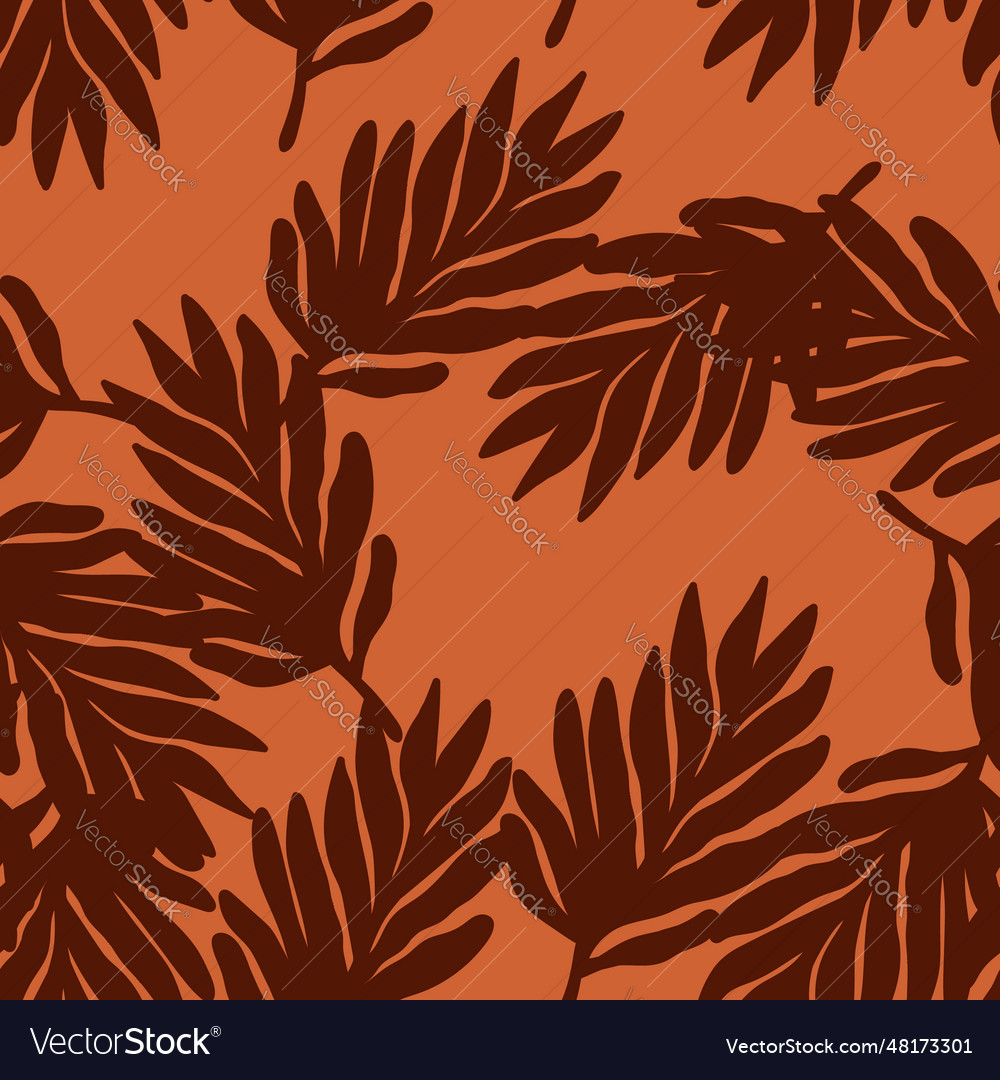 Tropical Leaves Seamless Pattern Floral Backdrop Vector Image