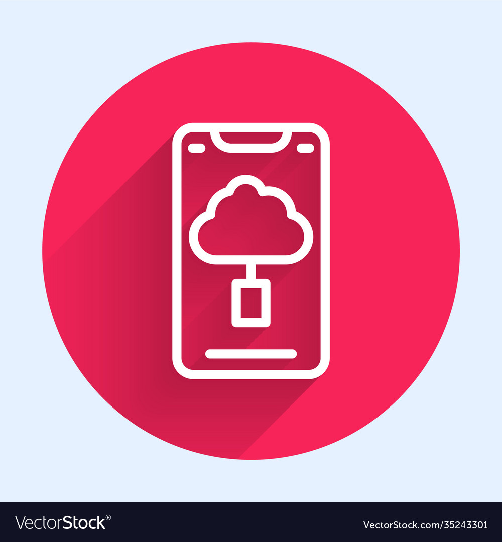 White line cloud technology data transfer Vector Image