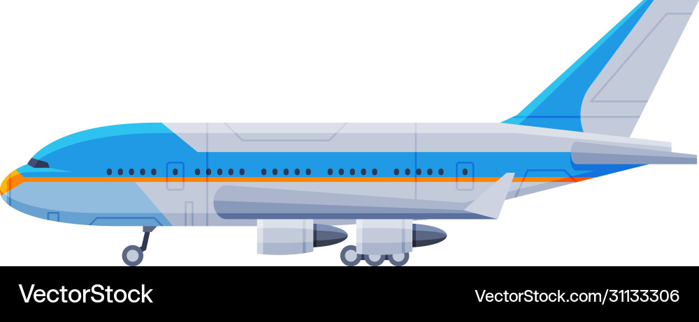 Airplane luxury business transportation side view Vector Image