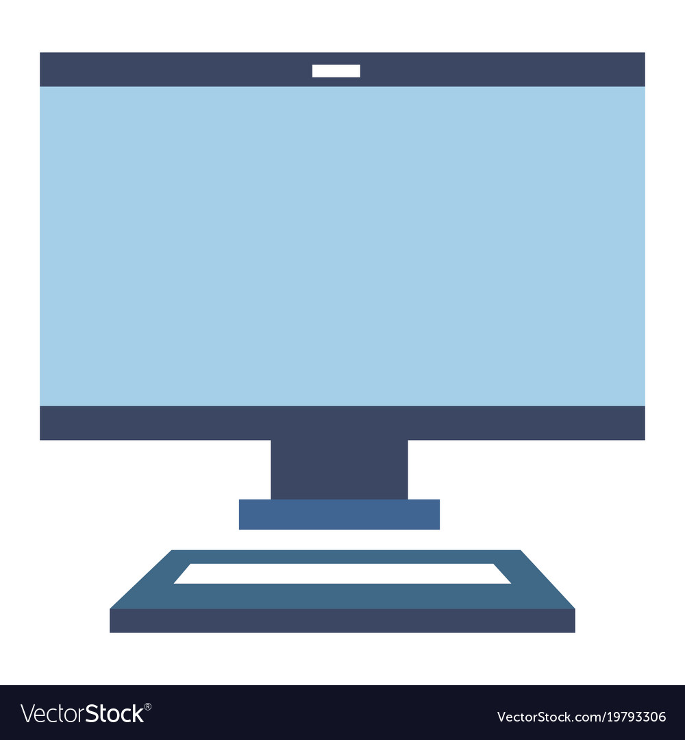Computer desktop isolated icon Royalty Free Vector Image