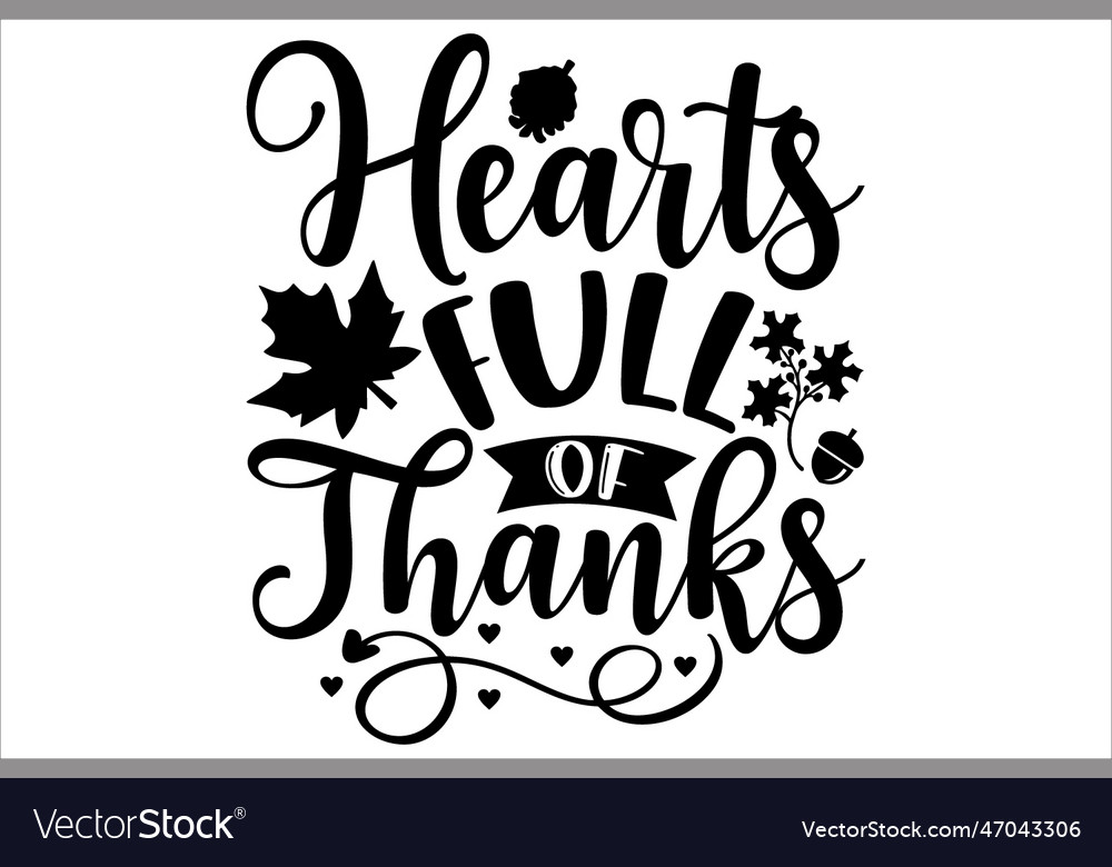 Hearts full of thanks Royalty Free Vector Image
