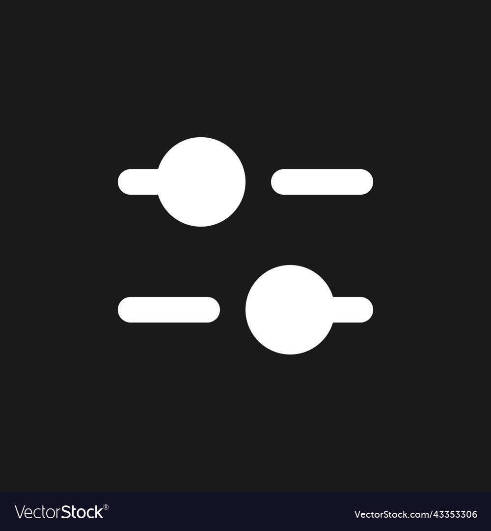 Horizontal adjust dark mode glyph ui icon Vector Image