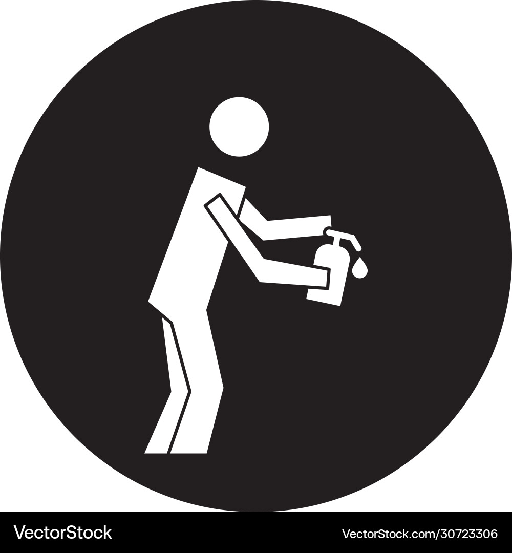 Human using antibacterial soap health pictograph Vector Image