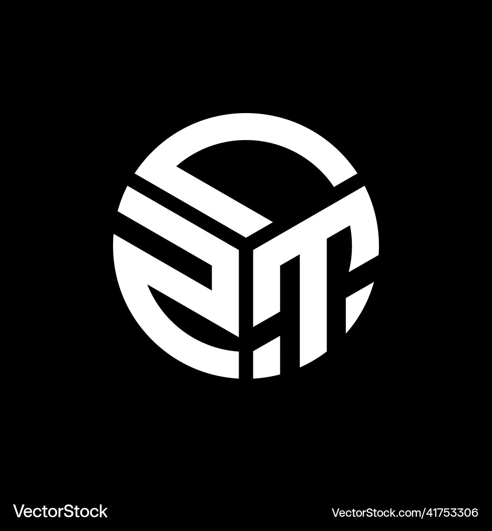 Lzt letter logo design on black background Vector Image