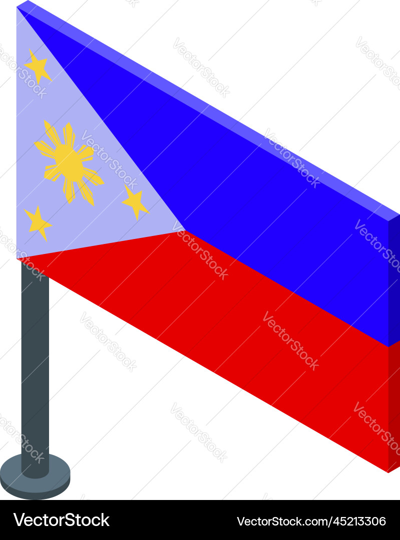 Philippines flag icon isometric travel Royalty Free Vector