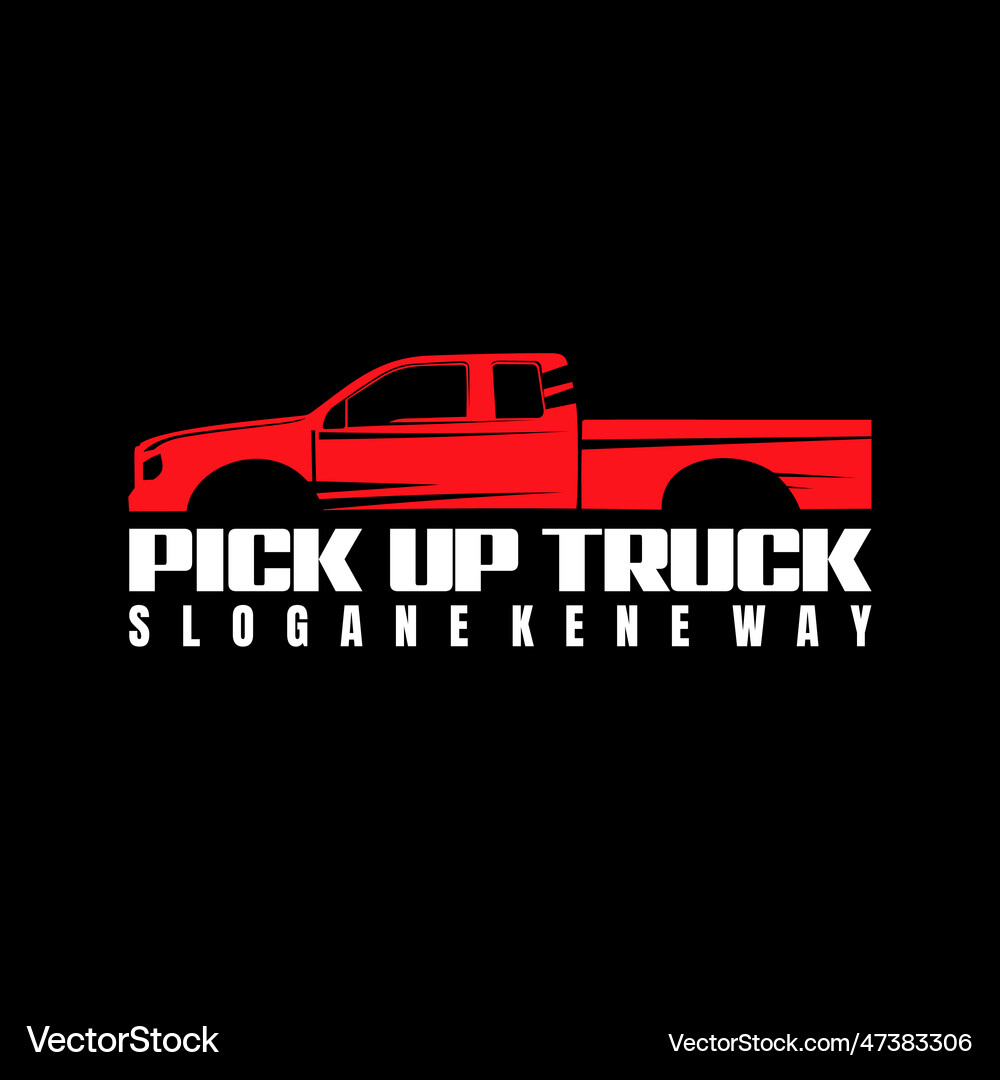 Pick up truck logo design Royalty Free Vector Image