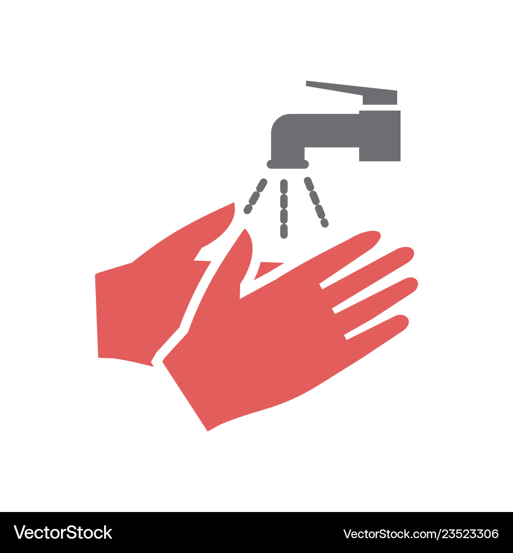 Safety hand washing icon on white background Vector Image