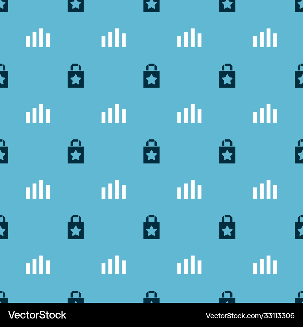 Set paper shopping bag and music equalizer Vector Image
