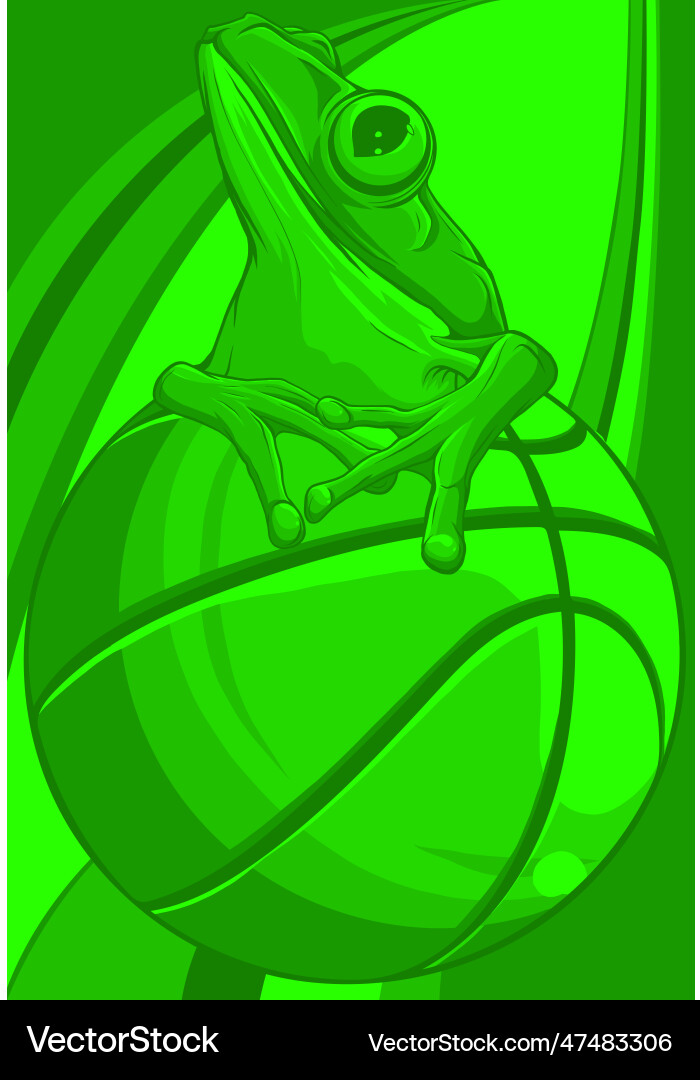 Sitting frog digital draw Royalty Free Vector Image