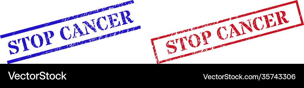 Stop cancer textured scratched stamp watermarks Vector Image